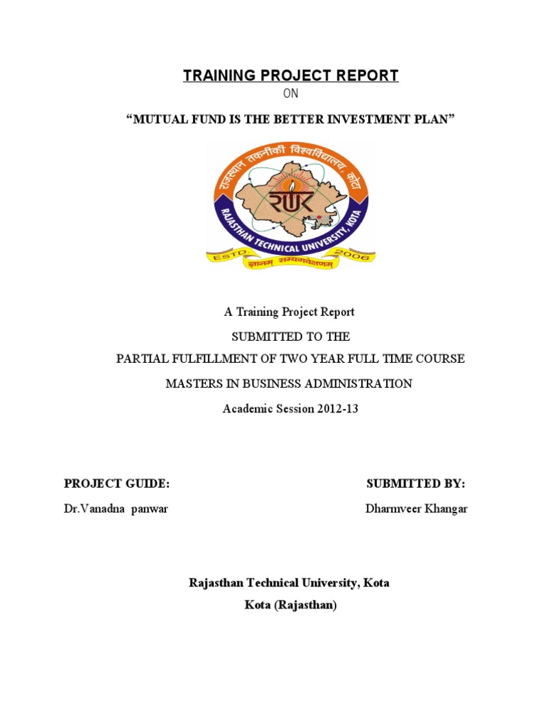 UTI Asset Management Company LTD - Summer Internship Report On Mutual ...