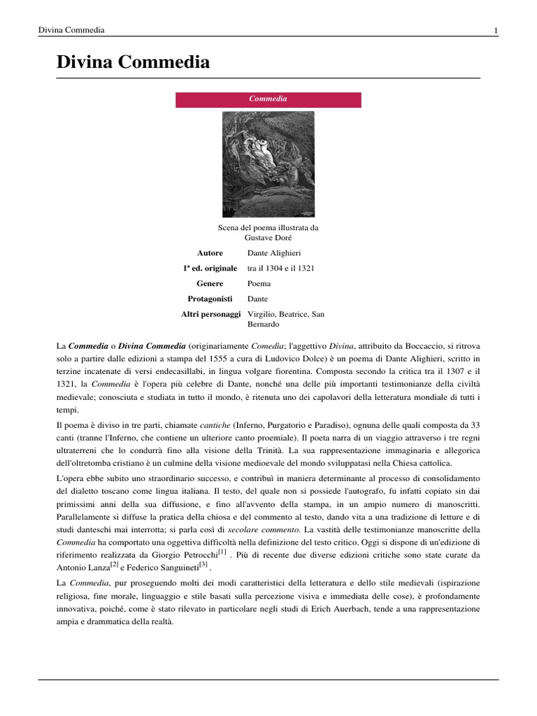Appunti Sulla Divina Commedia | PDF