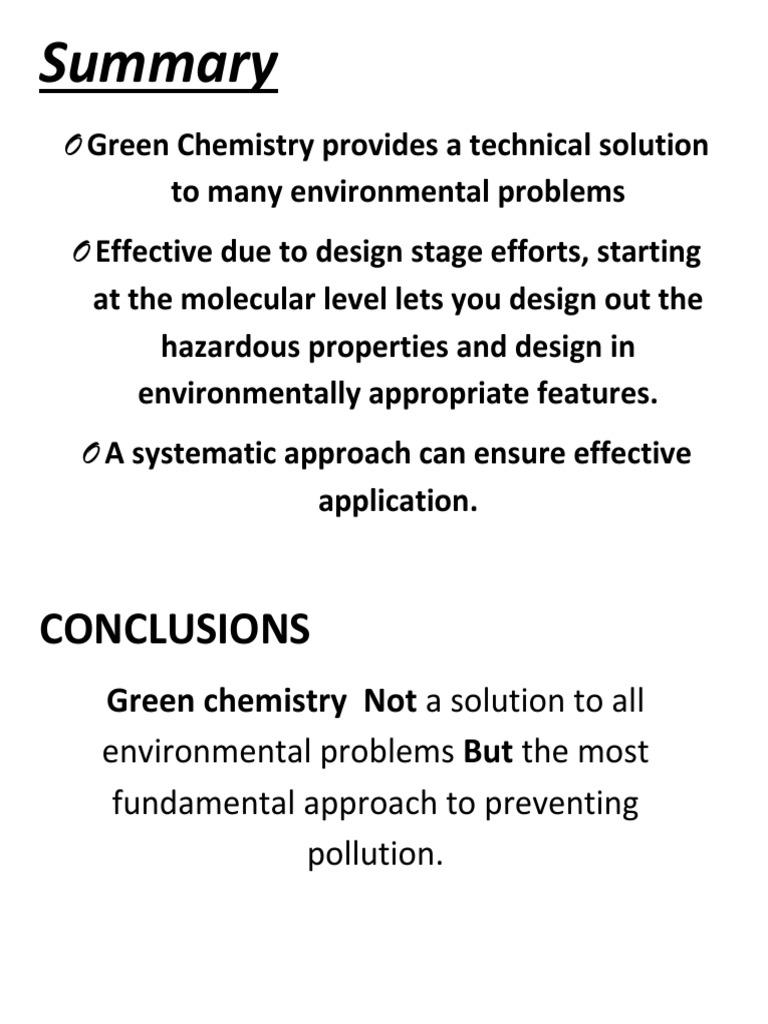 Conclusions: To Many Environmental Problems | PDF | Green Chemistry ...