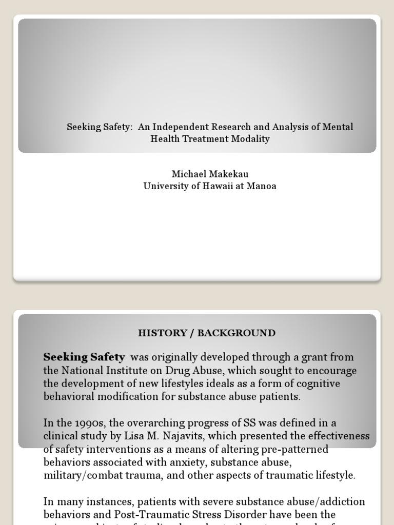 seeking safety ppt | Posttraumatic Stress Disorder | Recovery Approach