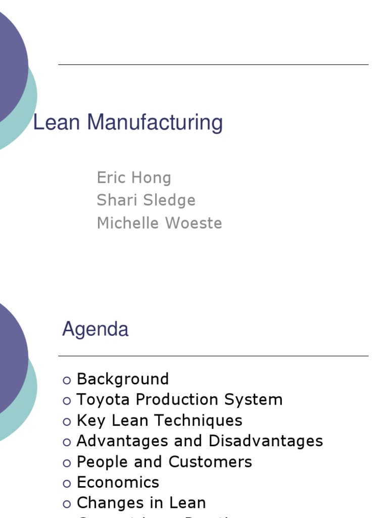 Lean MFG Presentation | PDF | Lean Manufacturing | Operations Management
