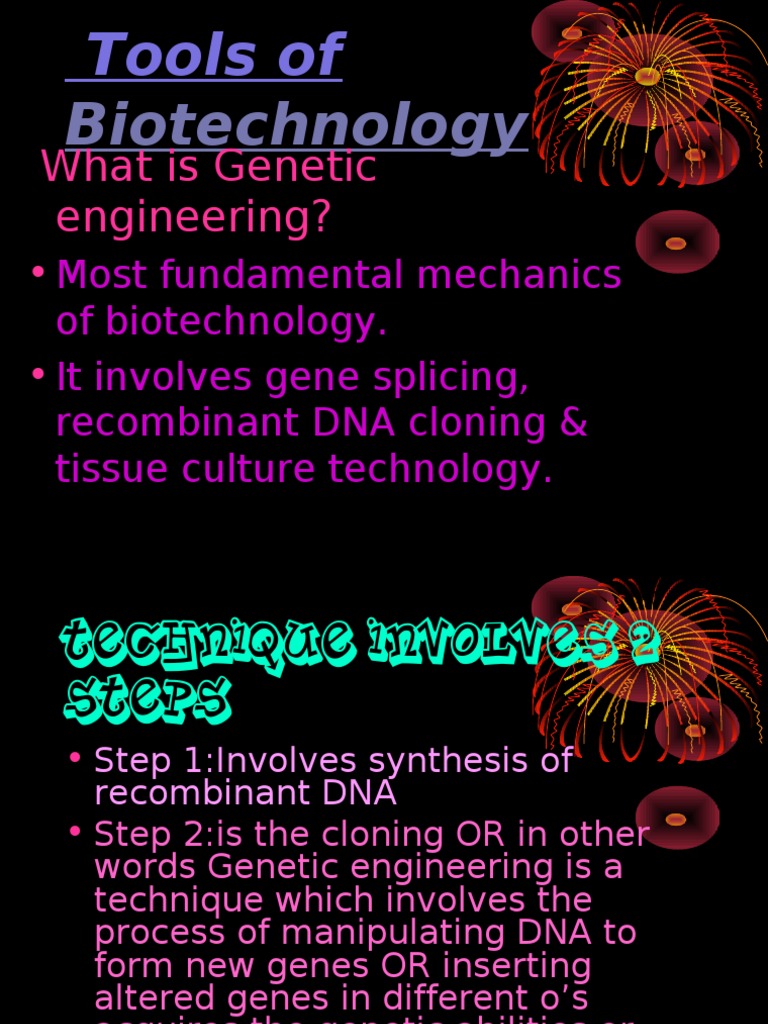 Tools of Biotechnology | PDF | Molecular Cloning | Recombinant Dna