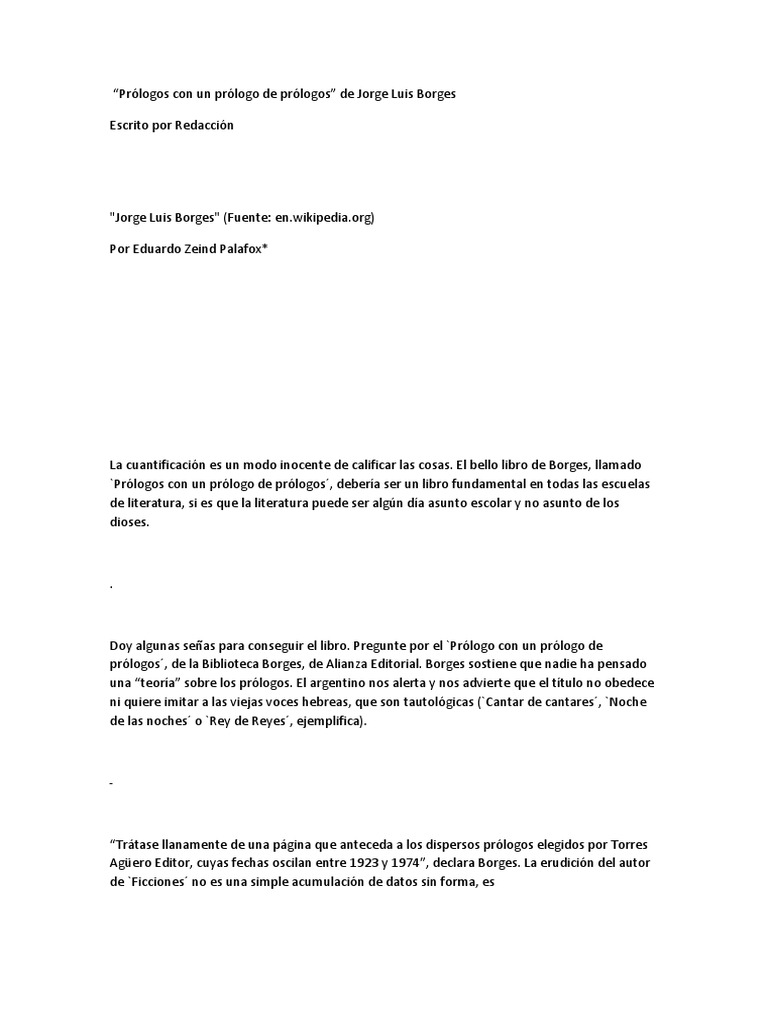 Prólogos Con Un Prólogo de Prólogos | PDF | Edgar Allan Poe