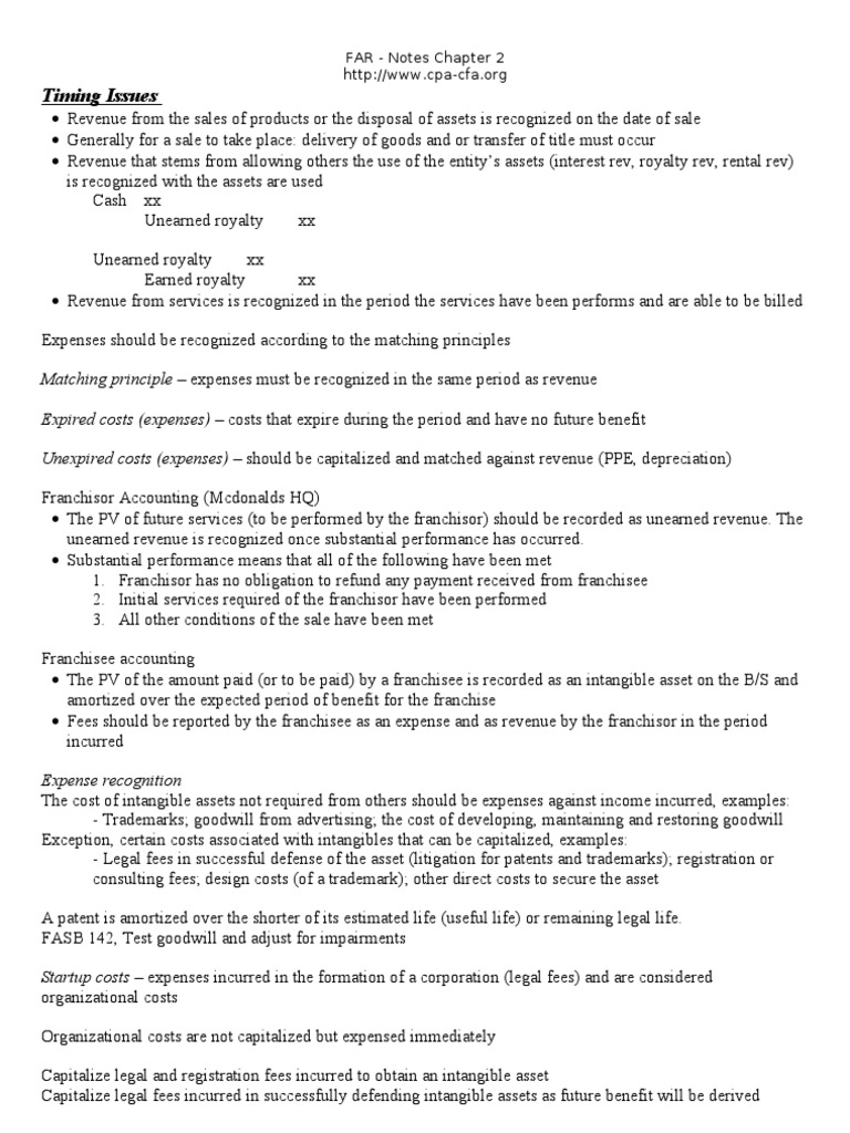 Notes Chapter 2 FAR | PDF | Goodwill (Accounting) | Intangible Asset