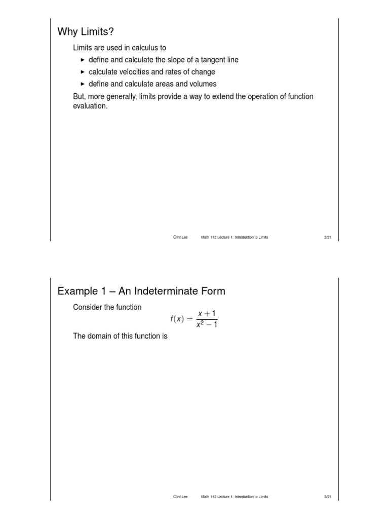 Math 112 Lecture 001 B Handouts | PDF | Function (Mathematics) | Calculus