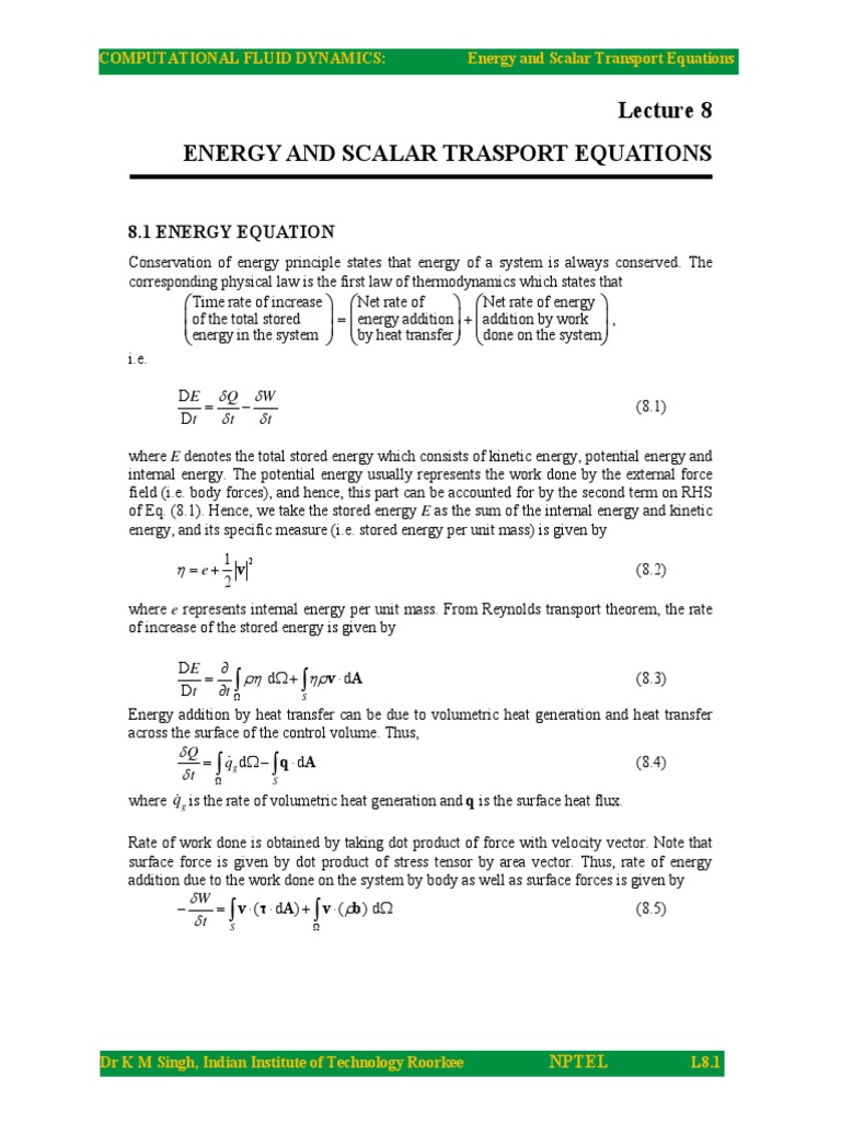Energy Transport Equation | PDF | Flux | Computational Fluid Dynamics