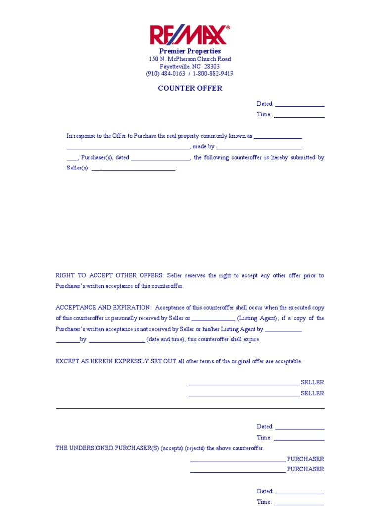 Real Estate Counter Offer Template | PDF | Private Law | Government