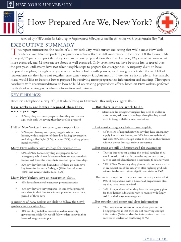 81 NYU Red Cross Preparedness Report | Download Free PDF | American Red ...