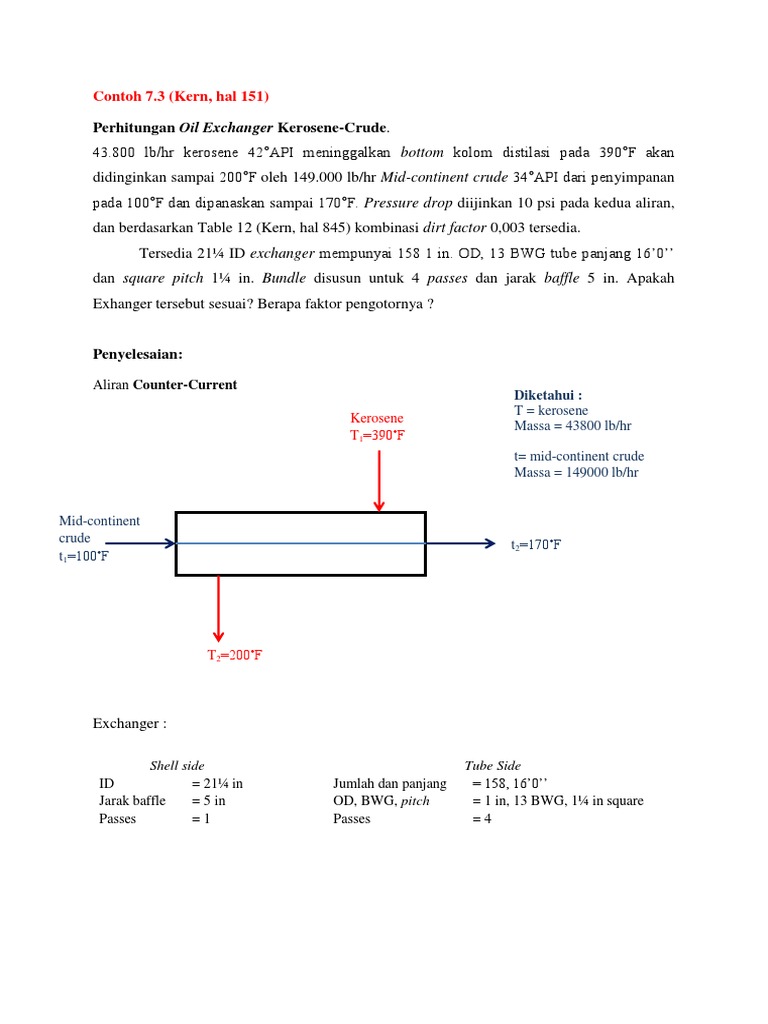Perhitungan Shell & Tube He | PDF