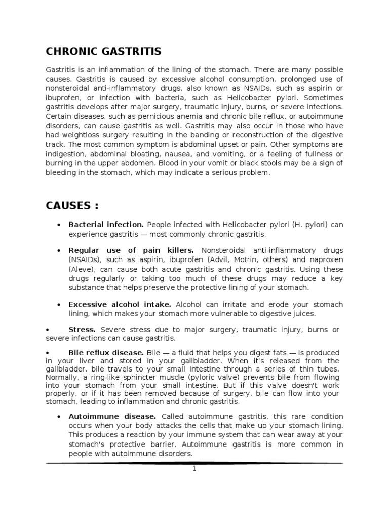 Chronic Gastritis Case Study Analysis | PDF | Health Sciences ...