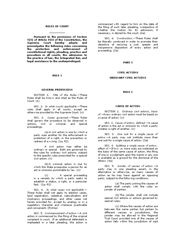 Of.-Every Ordinary Civil Action Must Be Based On | PDF | Counterclaim ...