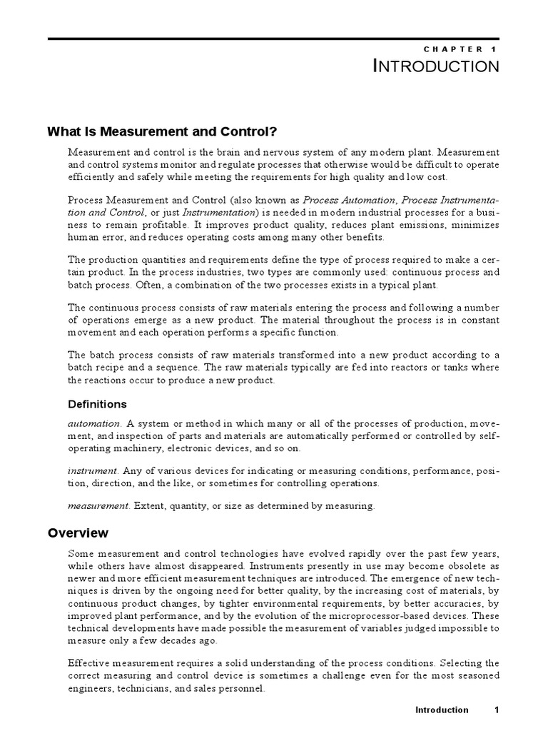 What Is Measurement and Control?: Ntroduction | PDF | Business | Computers