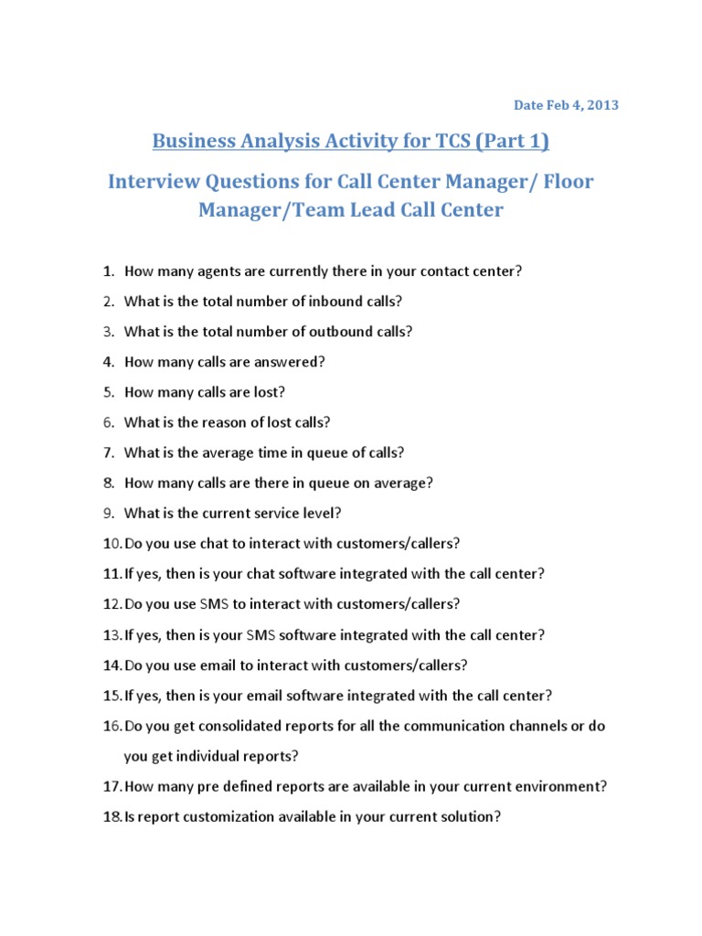 TCS Interview Guide | PDF | Call Centre | Sales