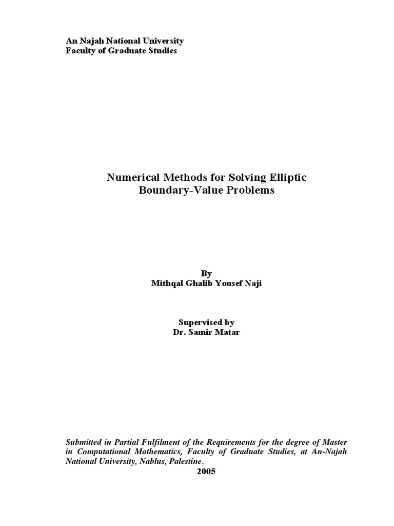 Numerical Methods For Solving Elliptic Boundary Value Problems | PDF | Boundary Value Problem ...