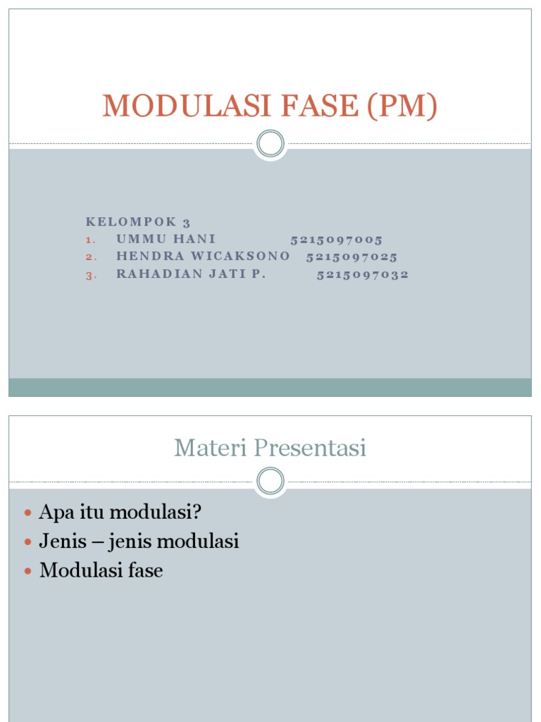 Modulasi Fase (PM) | PDF | Sains & Matematika