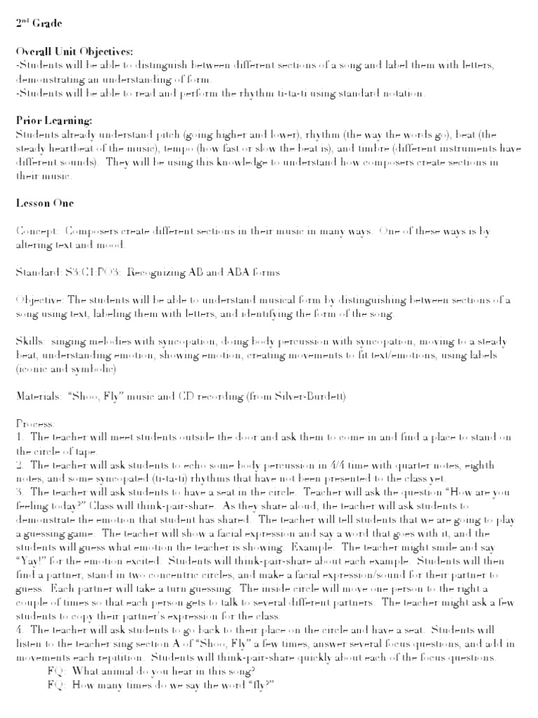 Three Lesson Plans | PDF | Rhythm | Musical Forms