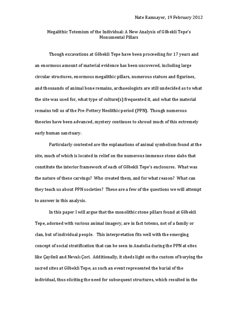 Gobekli Tepe Paper | PDF | Archaeology