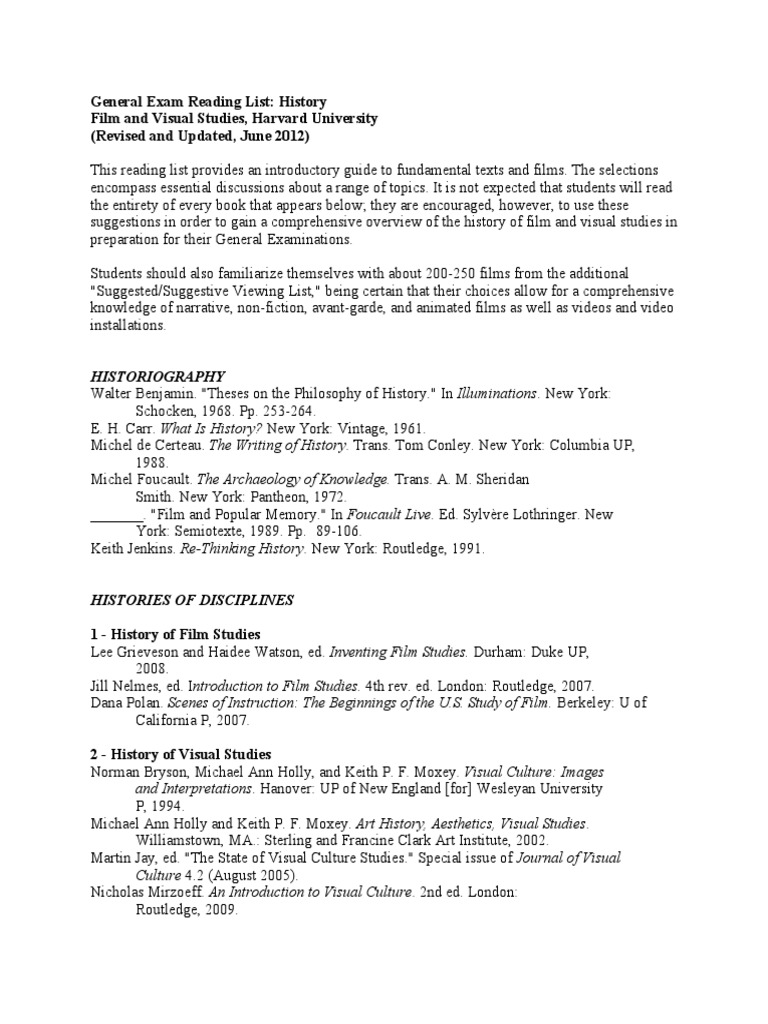 F Vs History Reading List 2012 | PDF | Feminism | Gender Studies