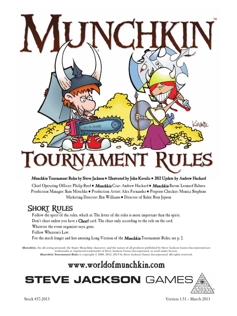 Munchkin Tournament Rules | PDF | Gaming | Sports Rules And Regulations