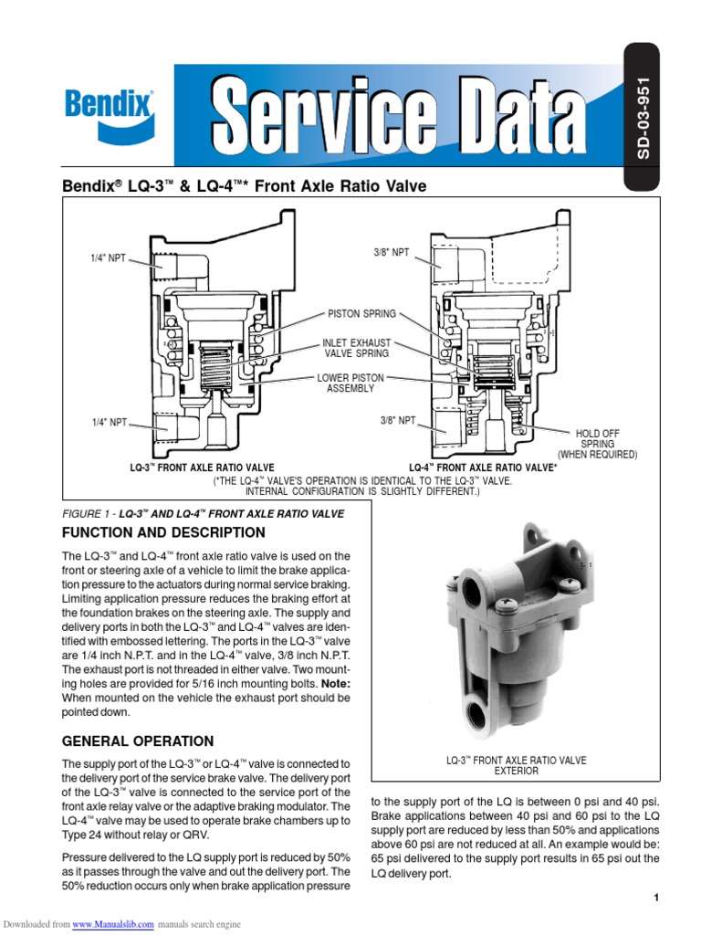 Lq3 Lq4 Front Axle Ratio Valve | PDF | Valve | Brake
