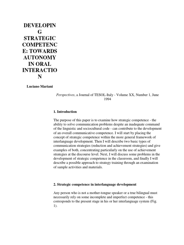 Developing Strategic Competence | PDF | Strategic Management ...