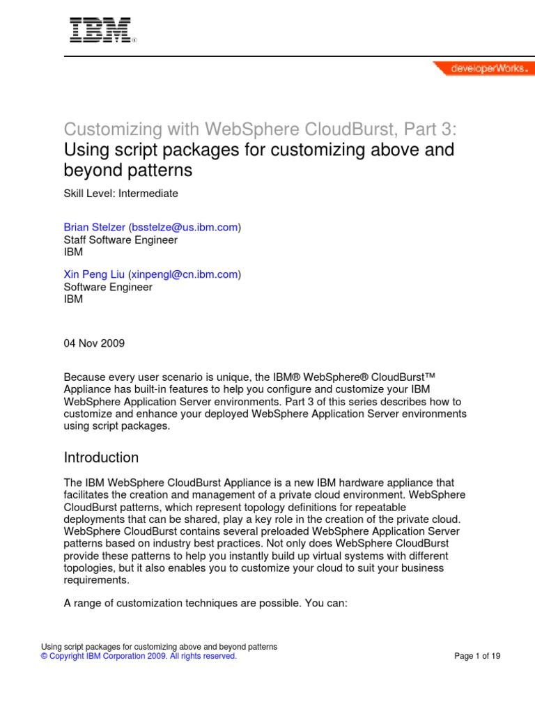 Customizing With WebSphere CloudBurst, Part 3 | PDF | Command Line Interface | Cloud Computing