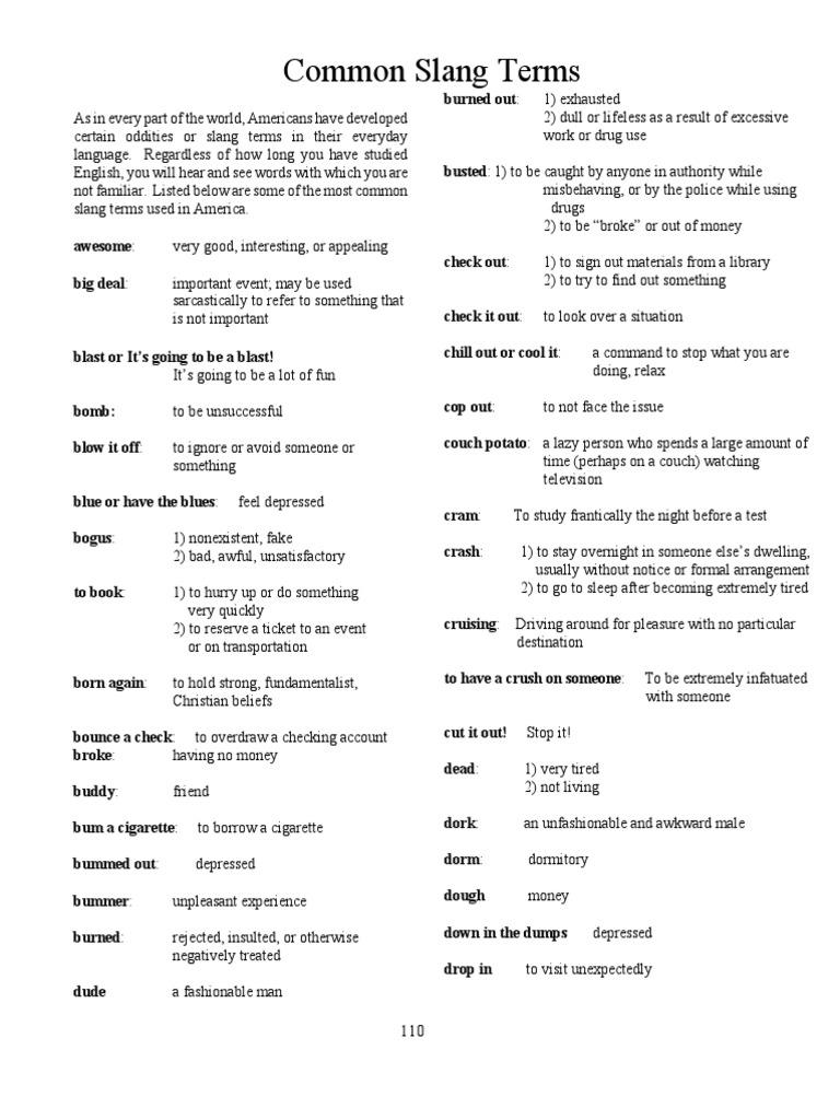 Slang | PDF | Self-Improvement