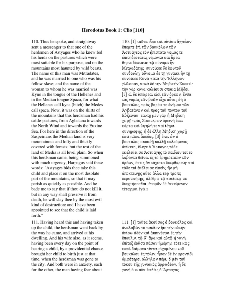 Herodotus Book 1 | PDF