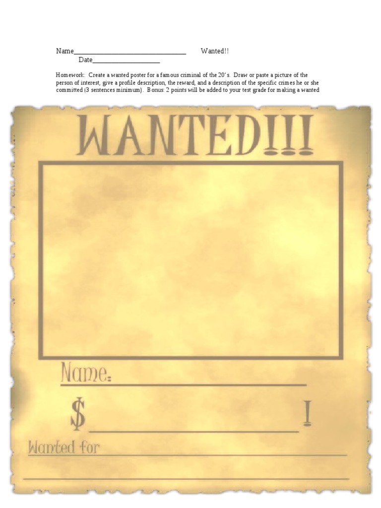 Wanted Poster | PDF | Games & Activities | Art