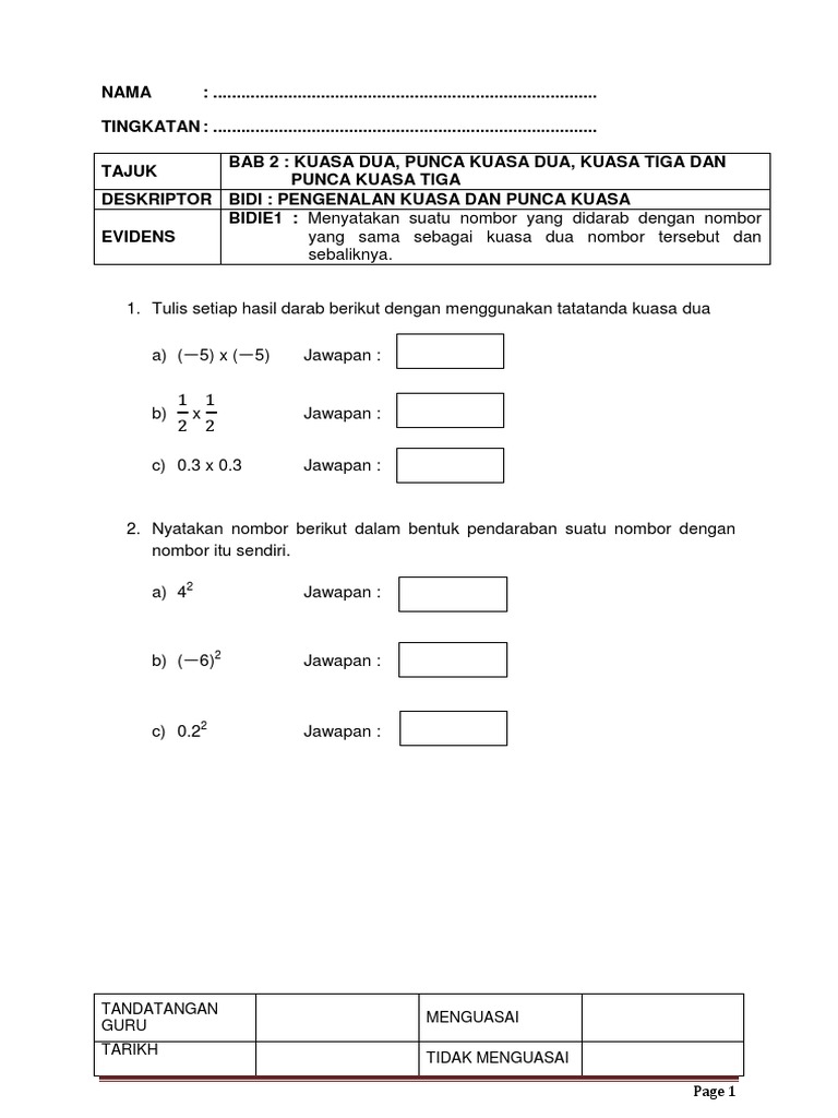 Matematik Bab 2 Tingkatan 2 | PDF | Metode & Bahan Ajar | Komputer