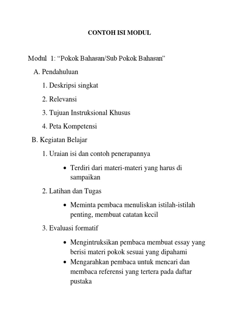 Contoh Isi Modul | PDF