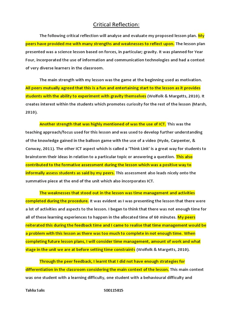 Year 4 Gravity Lesson Plan Reflection | PDF | Educational Technology ...