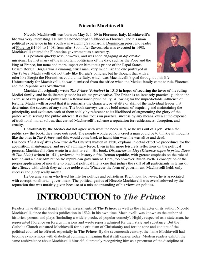 Niccolo Machiavelli | PDF | The Prince | Niccolò Machiavelli
