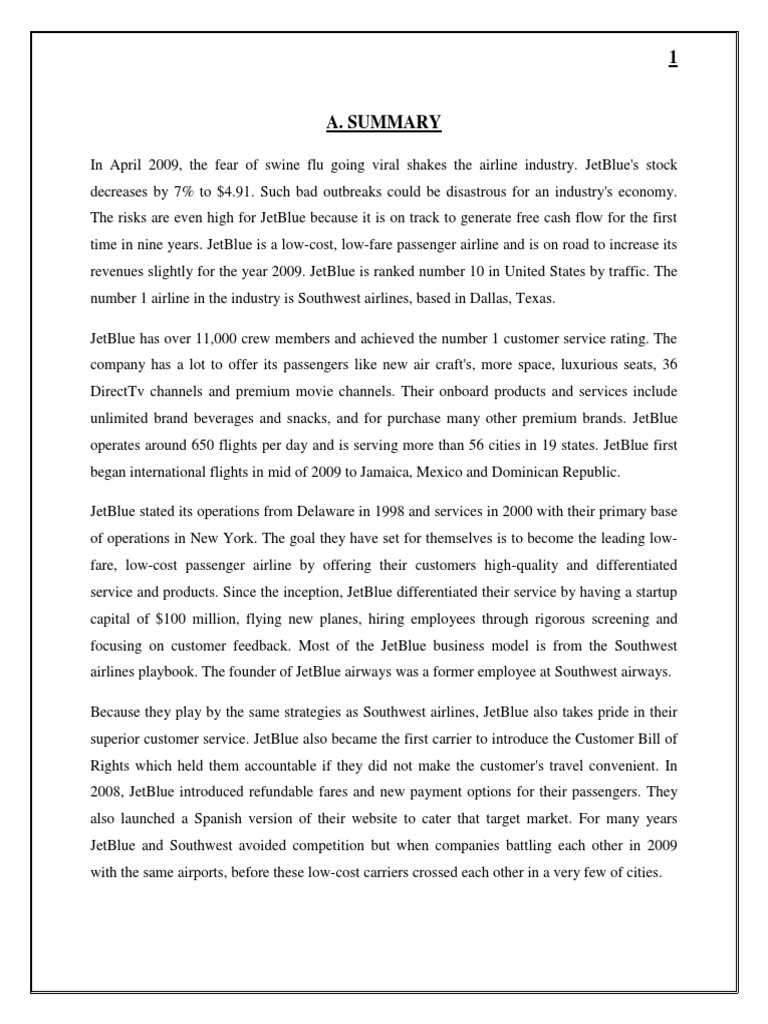 JetBlue Case | PDF | Airlines | Low Cost Carrier