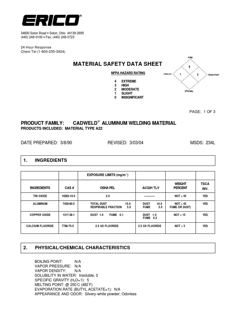 Erico - Cadweld Aluminum Welding | PDF | Personal Protective Equipment ...