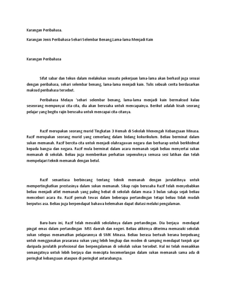 Karangan Peribahasa | PDF