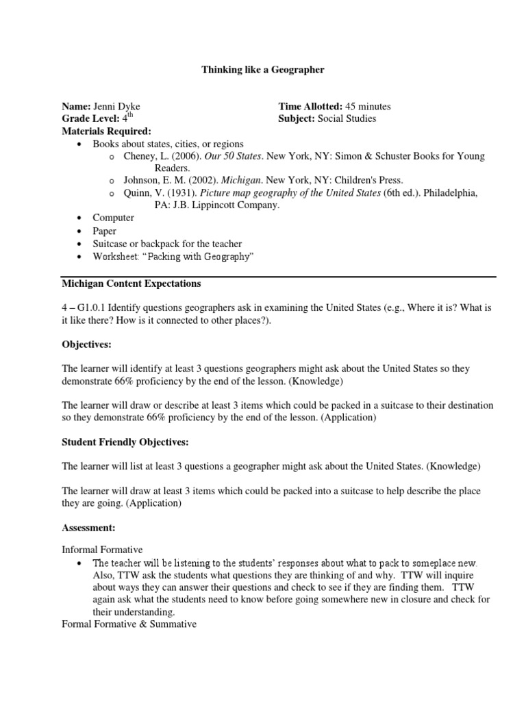 Thinking Like A Geographer - Final | PDF | Geography | Applied Psychology
