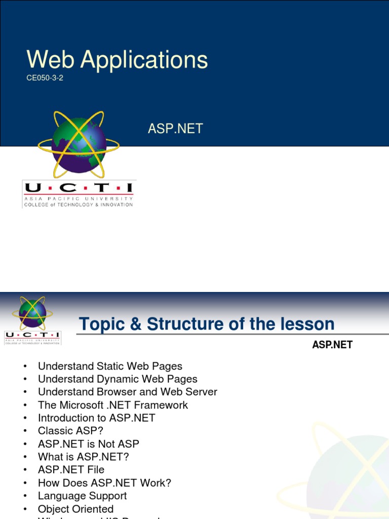 ASP.NET.ppt | PDF | Active Server Pages | Dynamic Web Page