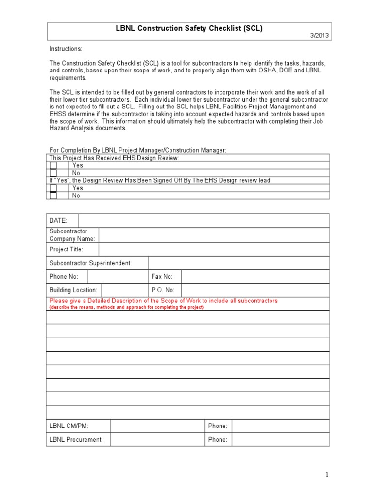 Safety Check List | PDF