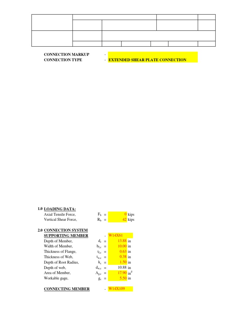 AISC-Extended Shear Plate Connection | Screw | Stress (Mechanics)
