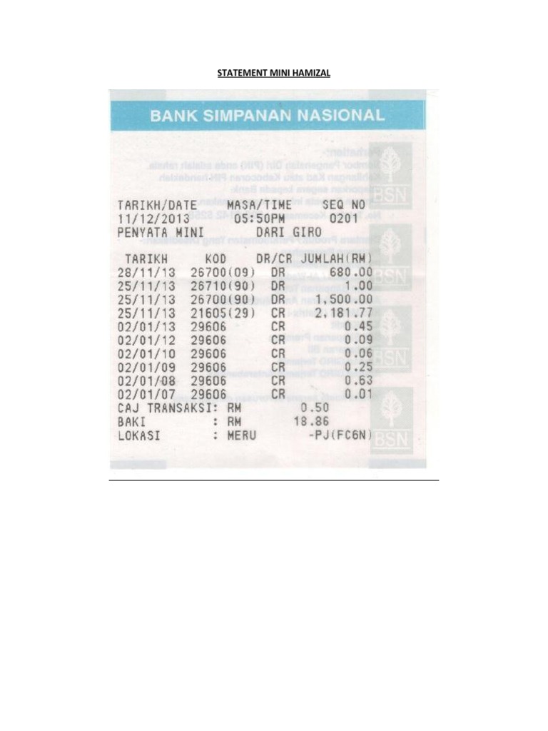 mini statement bsn - Pippa Watson