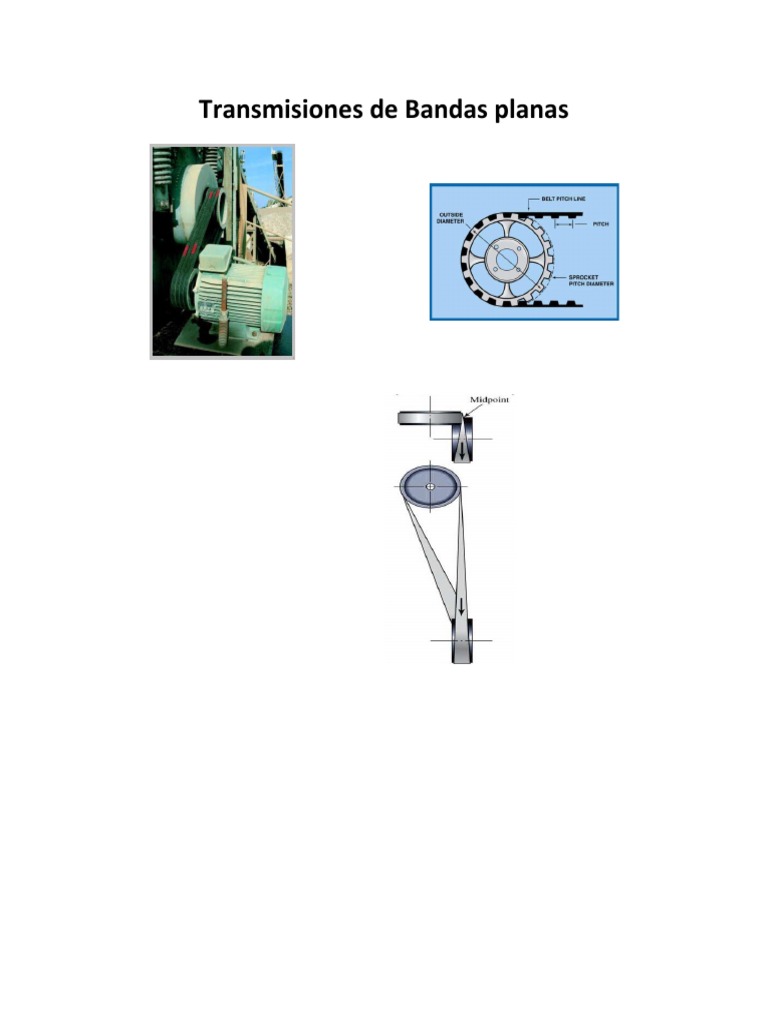 Transmisiones de Bandas Planas | PDF | Eje | Transmisión (Mecánica)