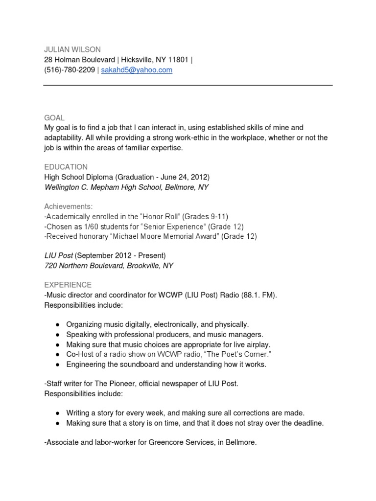 Resume Julian Wilson | PDF