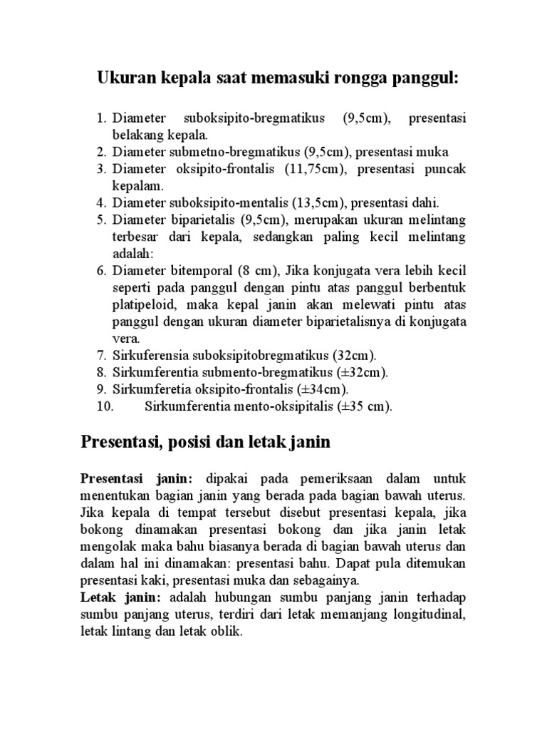 Malposisi Dan Malpresentasi | PDF | Seni & Disiplin Bahasa