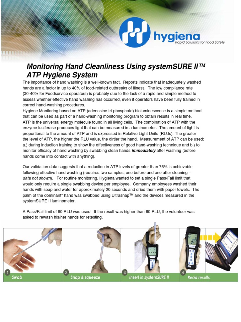 Monitoring Hand Cleanliness Using Systemsure Ii™ Atp Hygiene System ...