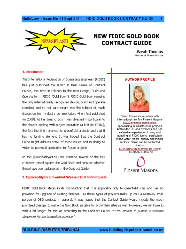 New FIDIC Gold Book Contract Guide | PDF