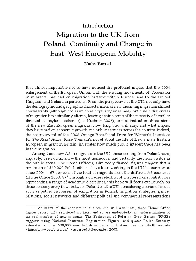 Polish Migration To The UK in The New European Union | PDF ...