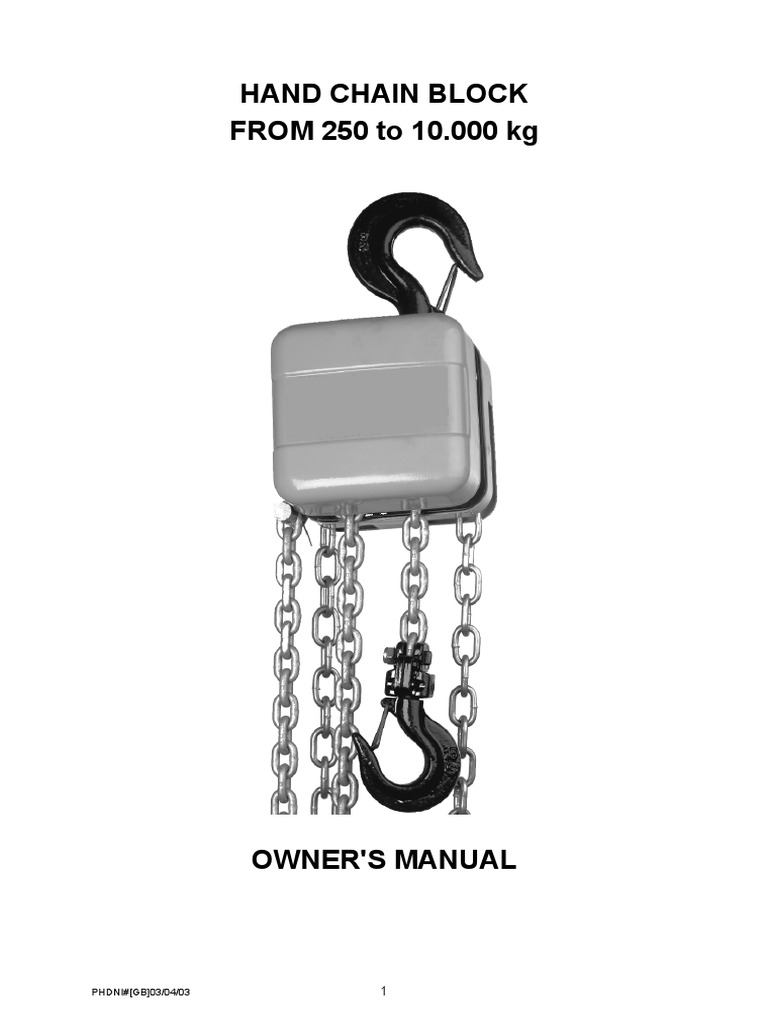 Hand Chain Block | PDF | Screw | Manufactured Goods
