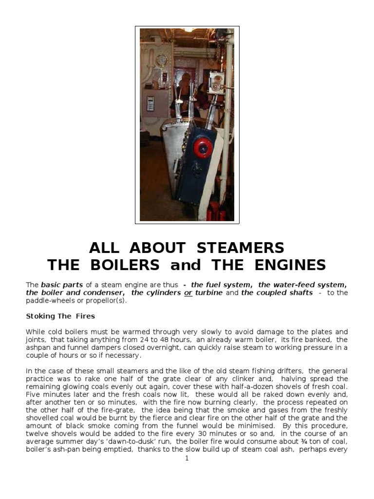 All About Steamers - The Boilers and Engines | PDF | Steam Engine ...