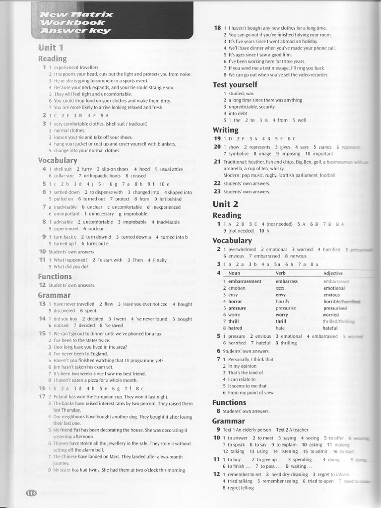 New Matrix Upper Intermediate Workbook | PDF | Linguistic Typology | Syntax